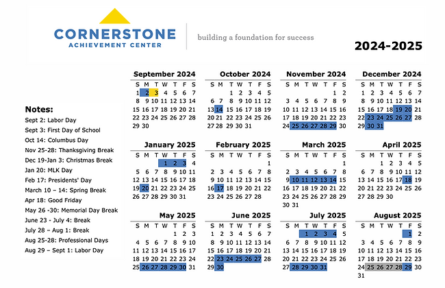 Calendar | Cornerstone Ach Cntr