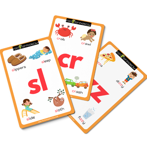 Step 3 Flashcards | Footstep Phonics
