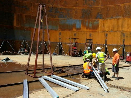 36m Dia. Geodesic Dome - Glencore | Tanks Connected