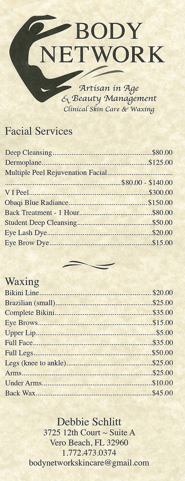 MENU | bodynetworkskincare