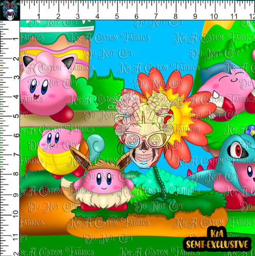 Kirby Pocket Fighter Mashup Regular Scale Border | K&A Custom Fabrics