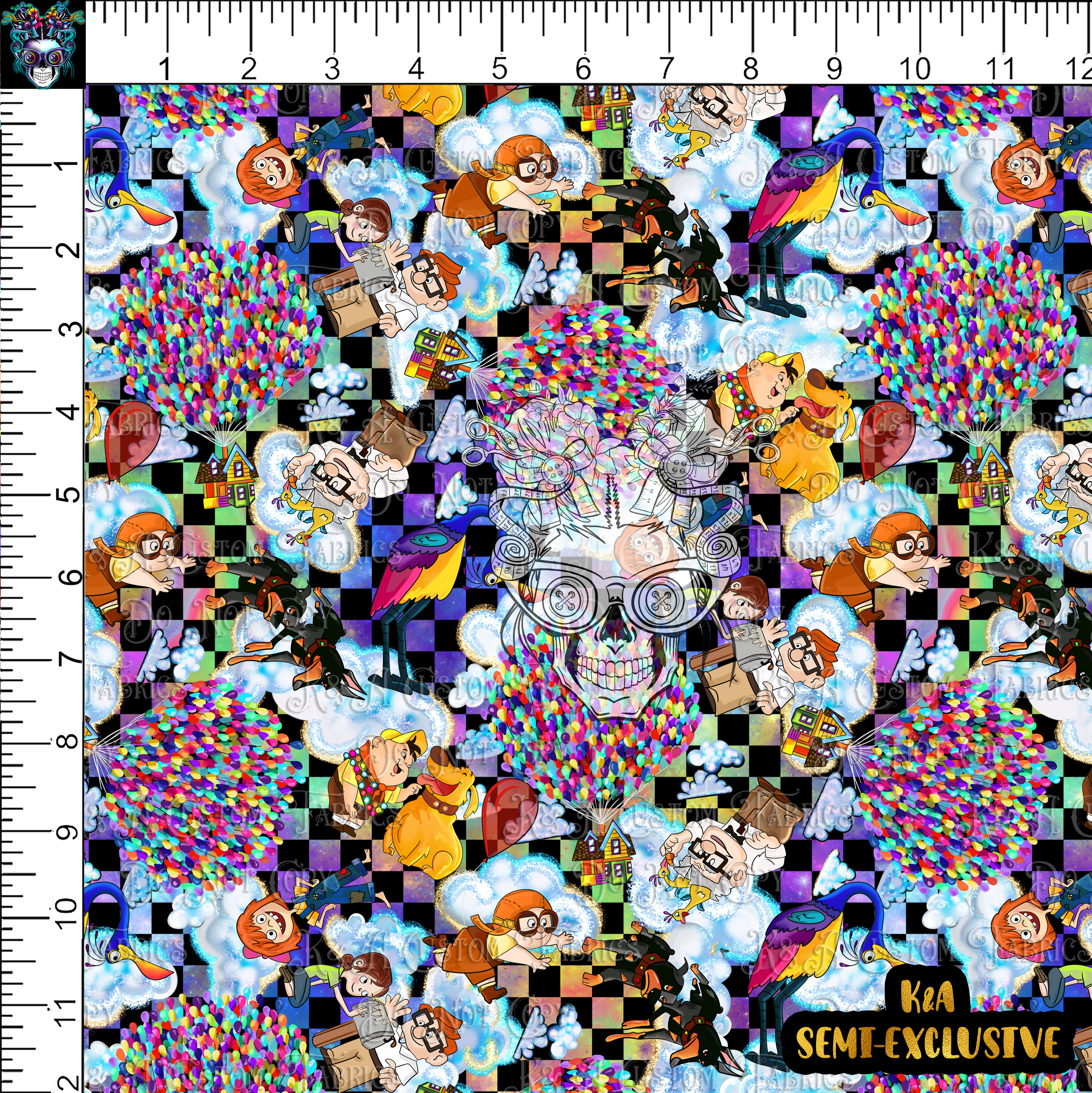 Magical Balloons Checkers | K&A Custom Fabrics