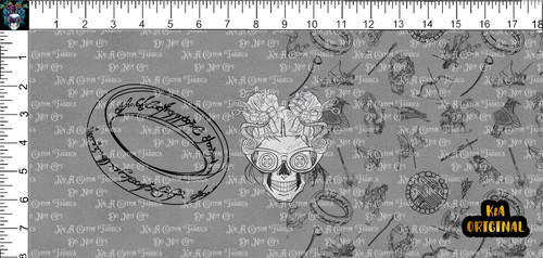 LOTR Line Art Gray DP | K&A Custom Fabrics