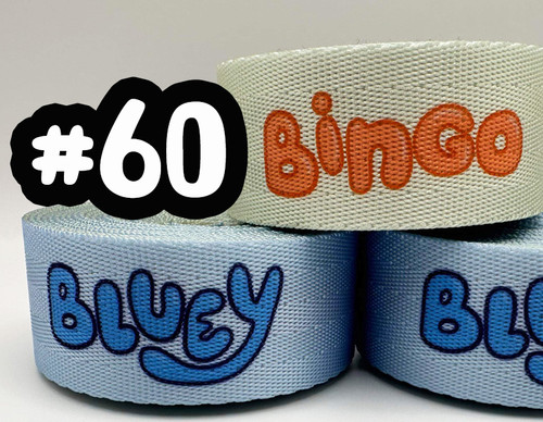 #60 Blue Pups Double Sided Webbing | K&A Custom Fabrics
