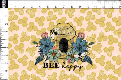 Blushing Bee Hive Tumbler Panel | K&A Custom Fabrics