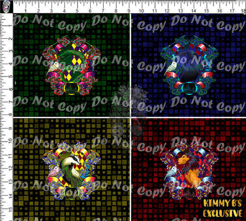 HP Neon House Crests 4 Panel | K&A Custom Fabrics