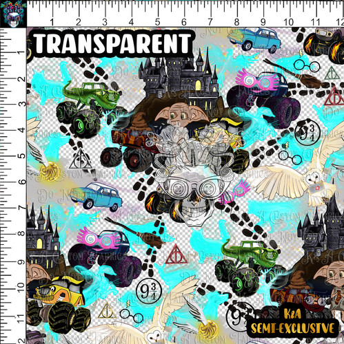 HP Monster Trucks Castle Clear/Holo Vinyl | K&A Custom Fabrics