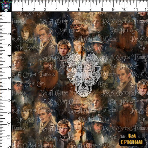 LOTR Watercolor Collage | K&A Custom Fabrics