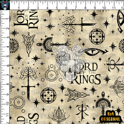 LOTR Symbols Tan | K&A Custom Fabrics