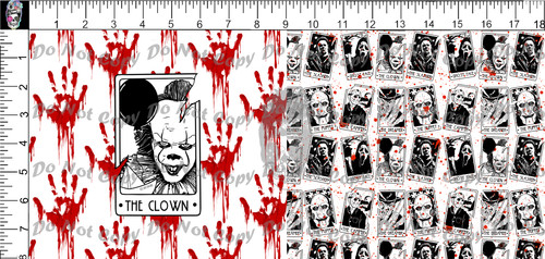 B&W Horror Tarot-Balloon Killer DP | K&A Custom Fabrics