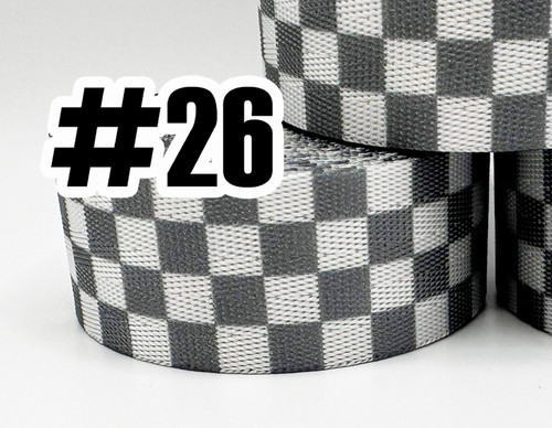 #26 Gray Checker Webbing | K&A Custom Fabrics