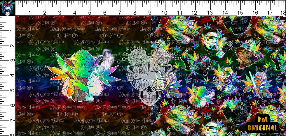 420 Space Wars - Wise One DP | K&A Custom Fabrics