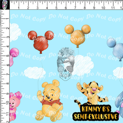 Magical Baby Honey Bear Small Scale Border Print | K&A Custom Fabrics