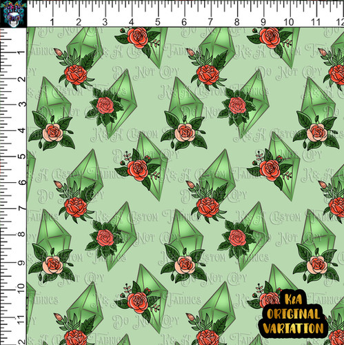 Floral Plumbob Green | K&A Custom Fabrics