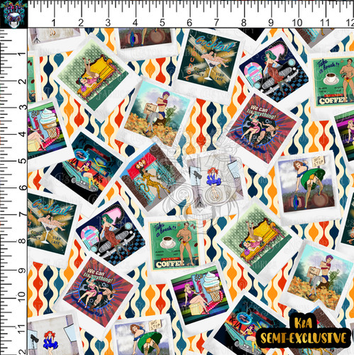 Old School Pinup Scatter Retro | K&A Custom Fabrics