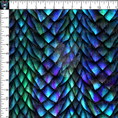 Blue-Green Dragon Scales | K&A Custom Fabrics