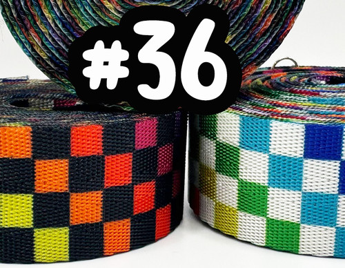 #36 Rainbow Checks Double Sided Webbing | K&A Custom Fabrics