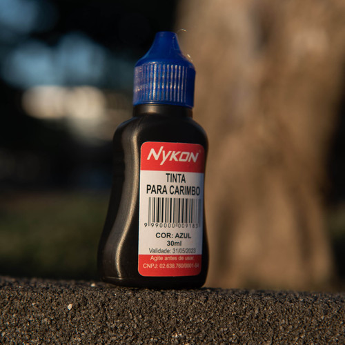 Tinta Nykon para carimbo automático - Azul | Carimbos Tupinambás