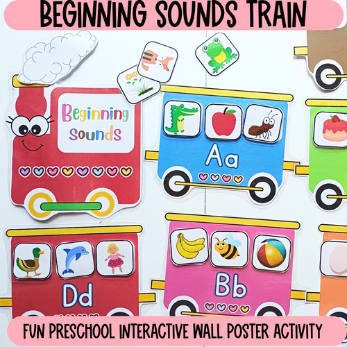 Beginning sounds activity, interactive wall poster for preschool ...