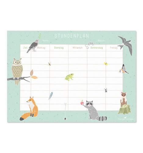 Stundenplan | Waldtiere | margamarina