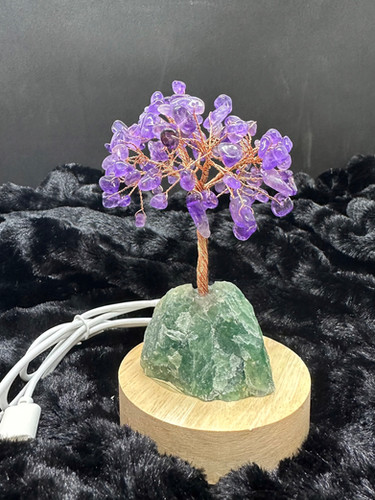Gemstone Wire Money Tree W/ Light-up base | The Journey's Path