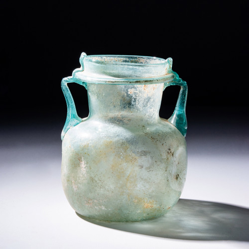LARGE ROMAN HANDLED GLASS JAR | Apollo Galleries