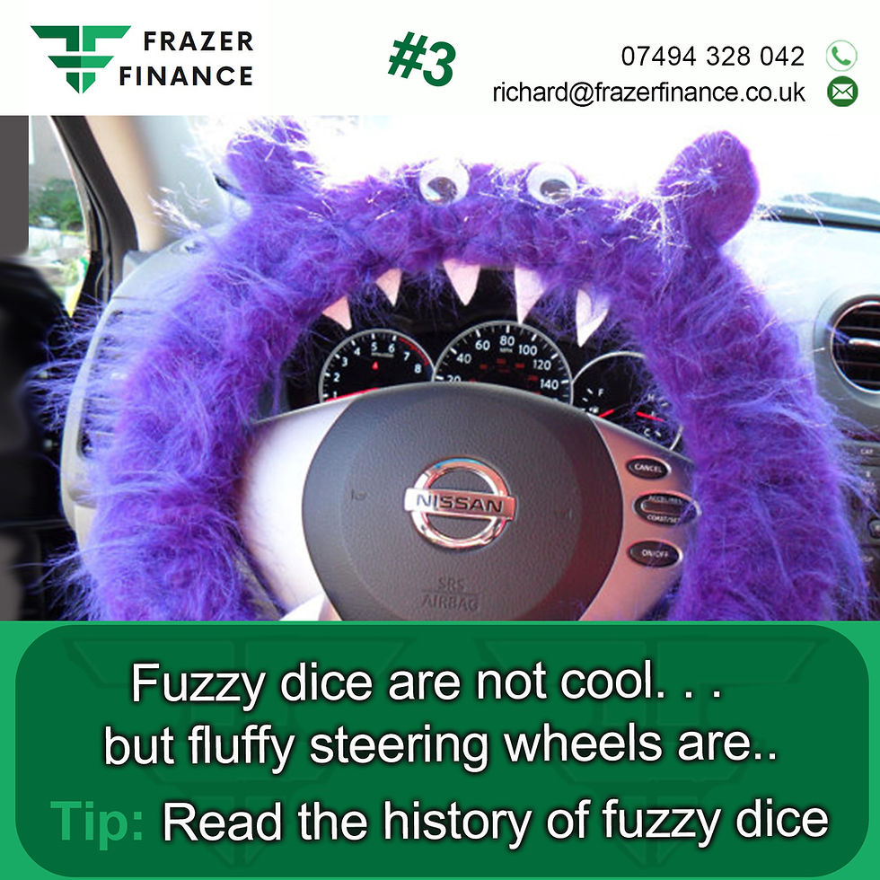 Fuzzy dice are not cool. . . but fluffy steering wheels are.