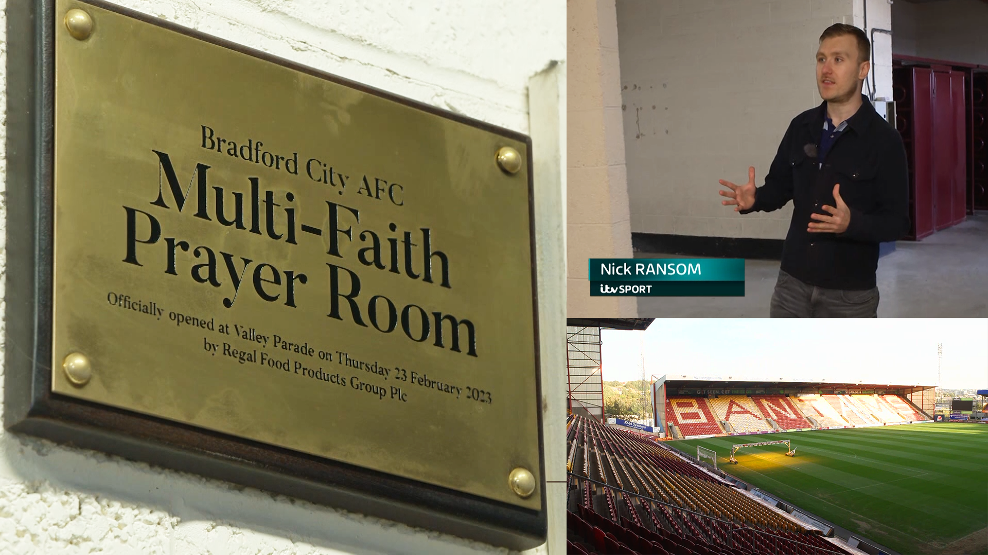 Nick Ransom | Exploring Bradford FC's Multi-Faith Prayer Room for ITV's ...