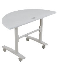 Half Round Folding Table Grey Frame | Premier Stationery