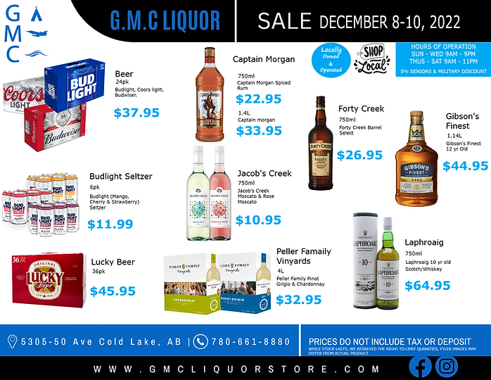 SALES | GMC Liquor | Cold Lake
