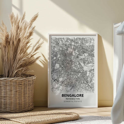 Minimalistic Bangalore Map Poster | Wall Art | DriftCore