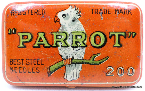 PARROT Gramophone Needle Tin - Scarce orange version | The Tin Collector