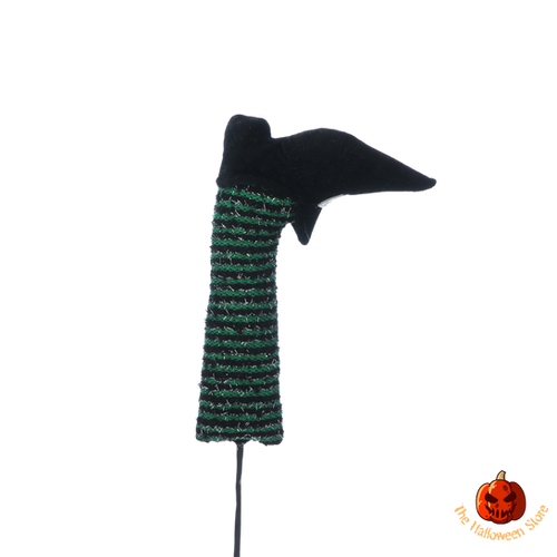 Green & Black Striped Witch Leg Pick - 50cm | The Halloween Store