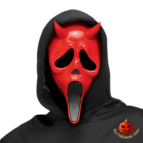 Ghost Face Devil Mask - with Fabric Shroud | The Halloween Store