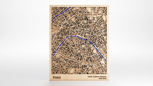 Paris Wood Map | The Maps Guy