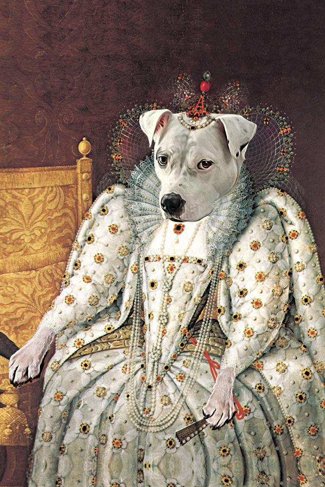 how to draw the queens dog