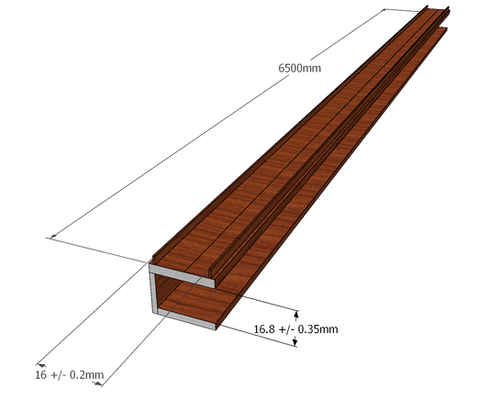 Western Red Cedar Double U-Trim Channel For Slat | kluminfencing