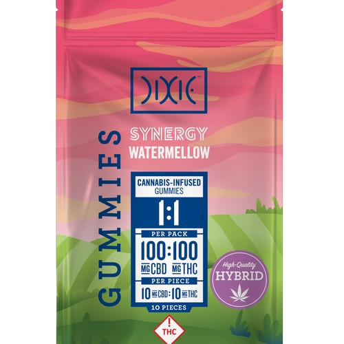 Dixie | Synergy Watermellow (1:1) CBD:THC | 100mg | Family delivery