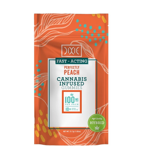 Dixie | Perfectly Peach Fast-Acting Gummies Hybrid | 100mg THC | Family ...