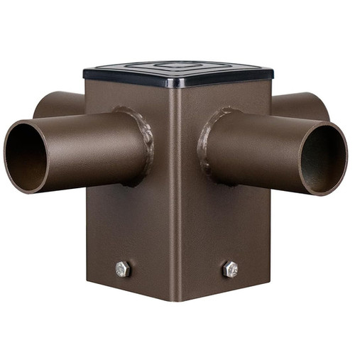 90 Degree Quad Horizontal Pole Mount Tenon Adapter for 4" Square Light ...
