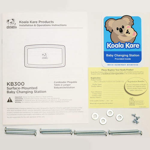 Installation Kit for Koala Kare Baby Changing Tables KB300 | KBC Specialty