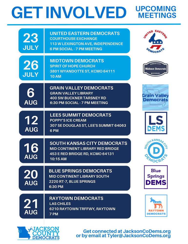 August Meetings and Town Halls!