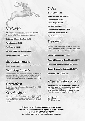 Menu | Cavendish Arms
