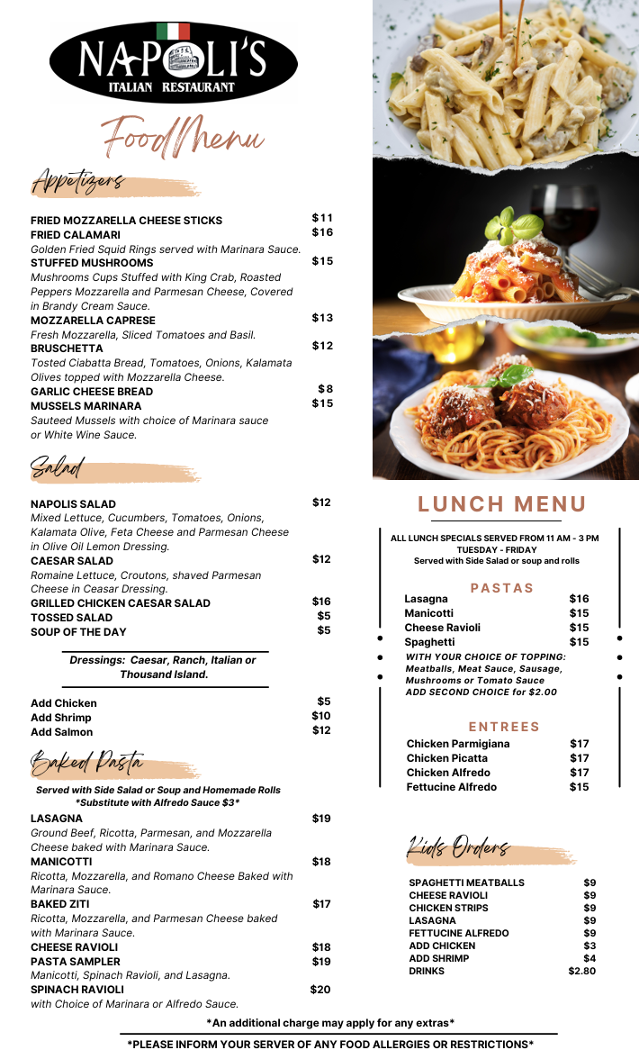 MENU | NapolisGlasgow