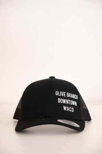 Black Olive Branch Trucker Hat | Olive Branch Waco