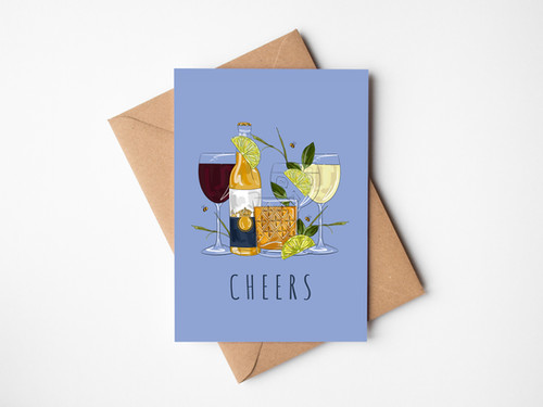 A5 CHEERS BIRTHDAY CARD | Honey Be Bright