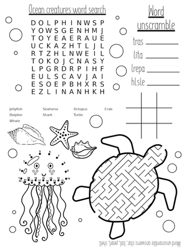 FREE Activity Page With Word Search, Maze, and More | Mermaid Liv
