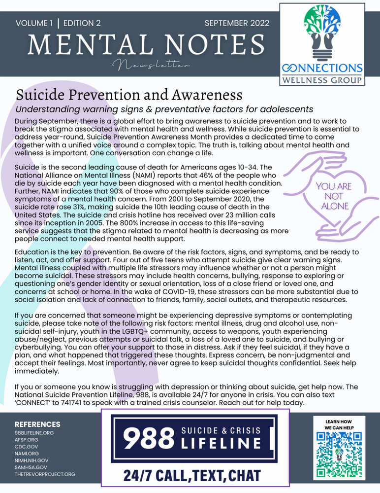 September is National Suicide Prevention and Awareness Month - P.E.A.R.S.