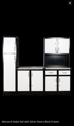 Kobi Kitchen Unit STD900 (3 Pieces) Black & Silver | furniture-store
