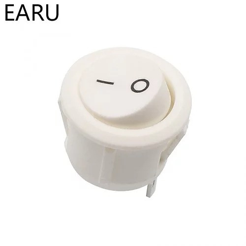 20mm Round Rocker Switches White (2 Pin) 12v DC/220v AC | RDR Store